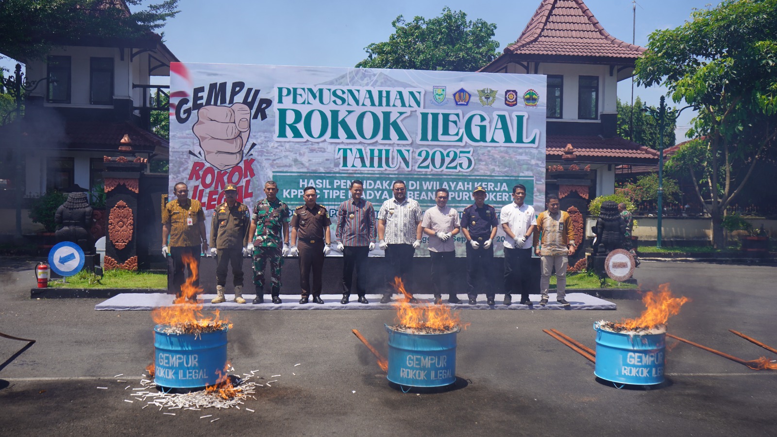 Pemkab Purbalingga dan Bea Cukai Purwokerto Musnahkan 1,59 Juta Batang Rokok Ilegal, Cegah ...